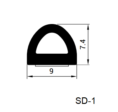 Uszczelka samoprzylepna SD-1 9×7.4mm – Guma Poznań