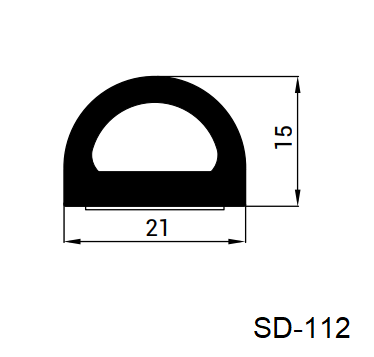 Uszczelka samoprzylepna SD-112 21x15mm – Guma Poznań