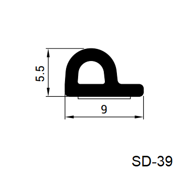 Uszczelka samoprzylepna SD-39 9×5.5mm – Guma Poznań