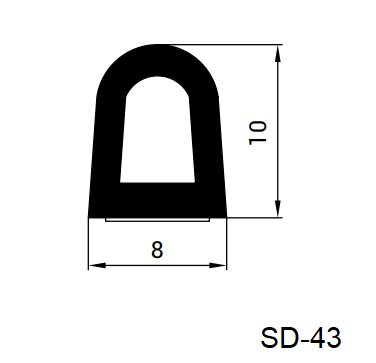 Uszczelka samoprzylepna SD-43 8x10mm – Guma Poznań